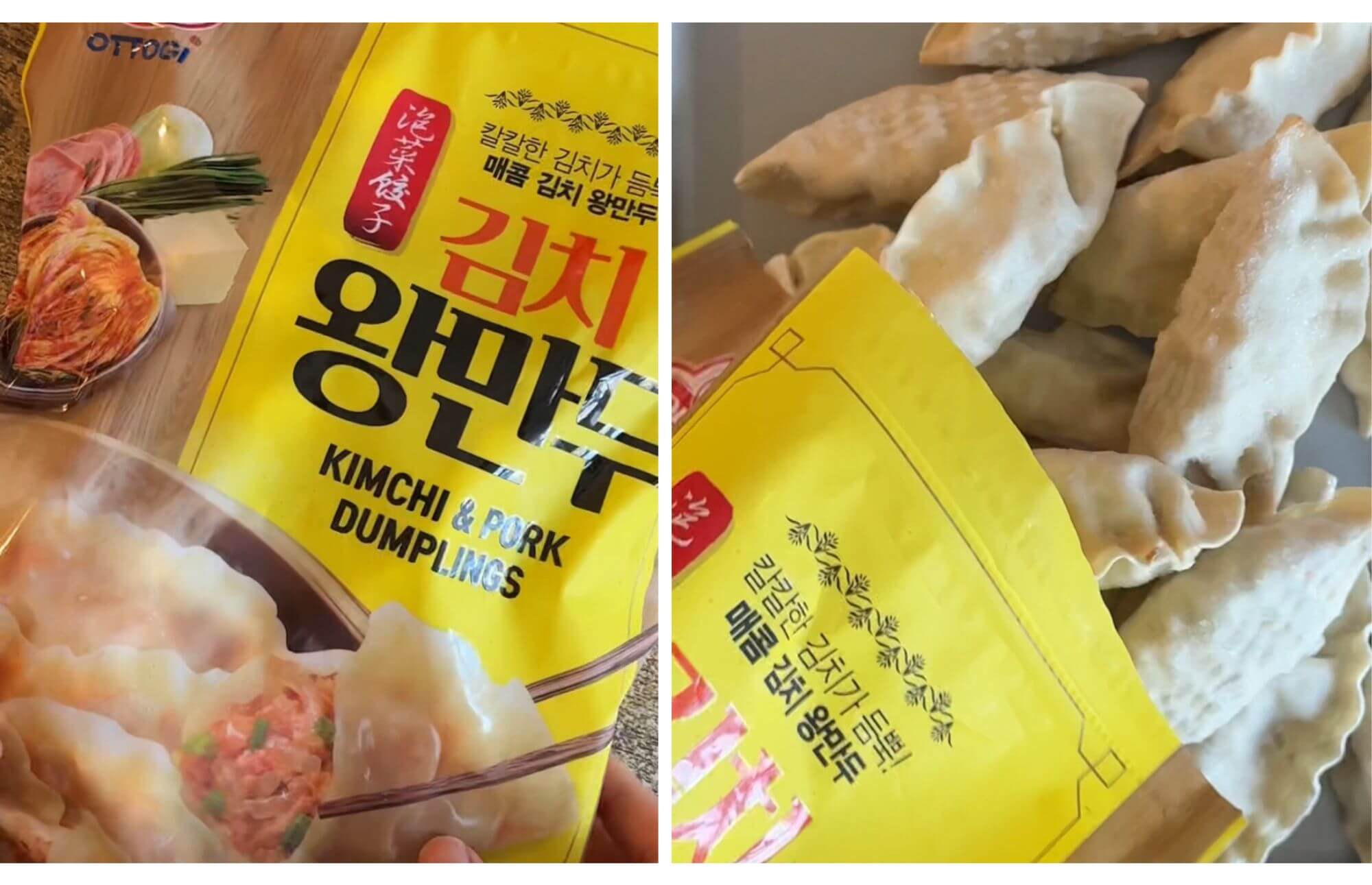 Ottogi Kimchi Pork Dumplings Jumbo Mandu - K Food Reviews